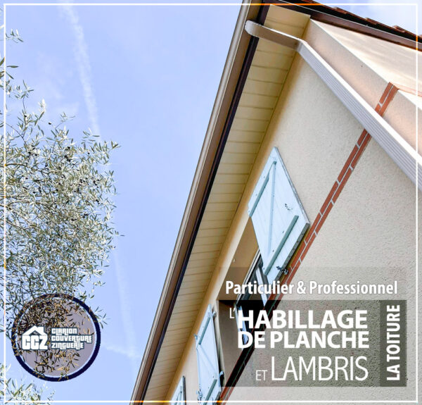 Lambris ou sous-face, sous toiture - Travaux couverture zinguerie toiture Cornebarrieu ...